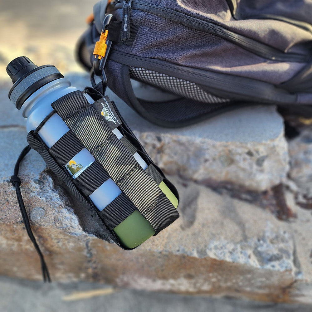 Steel Water Bottle Holster/Carrier, Nylon Webbing